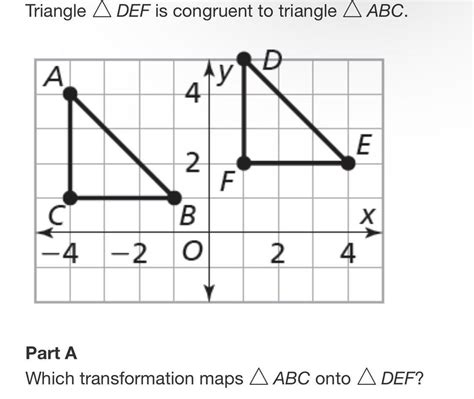 part a which transformation maps a abc onto a def 10 j a a rotation about point b b a
