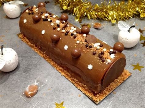 Bûche caramel beurre salé pomme et vanille Recette par Les