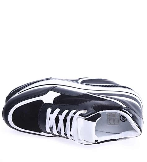 Czarne Damskie Buty Sportowe Na Platformie I Koturnie C1 2 14780 T346