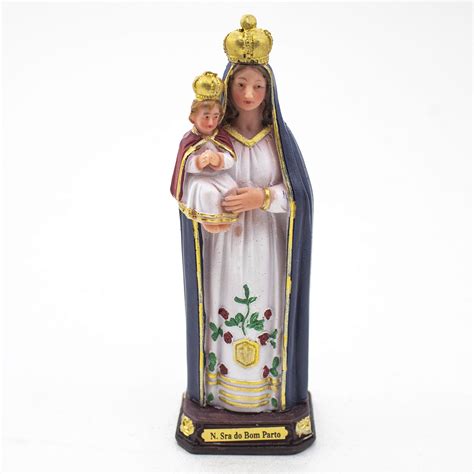 Imagem Nossa Senhora do Bom Parto Importada Resina 13 cm Amém