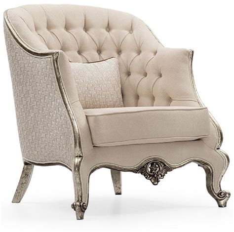 Casa Padrino Luxus Barock Wohnzimmer Sessel Creme Silber Antik