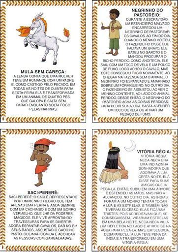 Jogo da Memória de Lendas do Folclore Brasileiro ESPAÇO EDUCAR