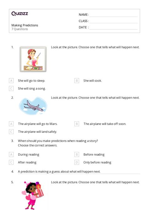 50 Making Predictions Worksheets For 3rd Grade On Quizizz Free