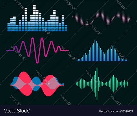 Frequency Audio Waveform Music Wave Hud Interface Vector Image
