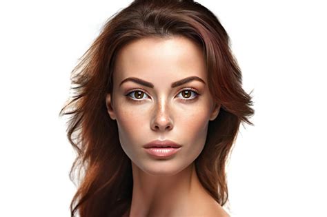 Premium Photo Beautiful Woman Face Close Up Portrait Studio Shot