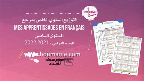 Répartition annelle Mes apprentissages en français 6 AEP édition 2021