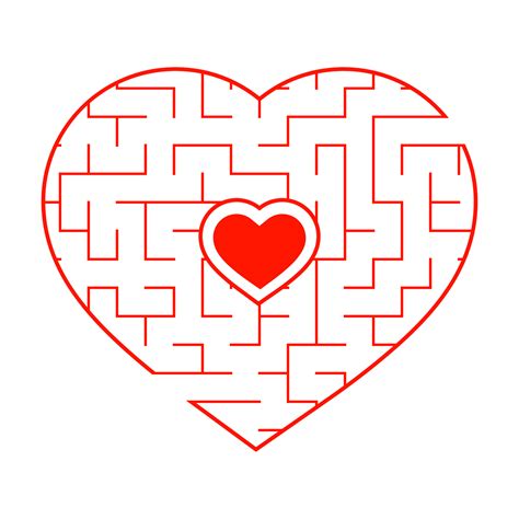 laberinto en forma de corazón rojo juego para niños y adultos