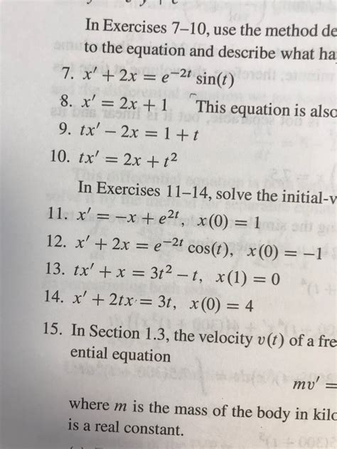 solved in exercises 7 10 use the method de to the equation