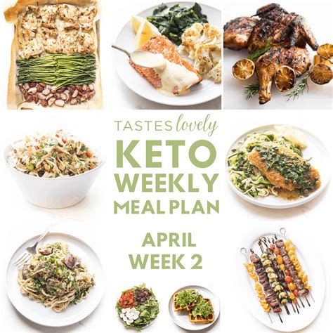 Keto Weekly Meal Plan April Week Tastes Lovely
