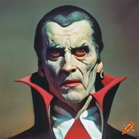 Christopher Lee As Dracula By Frank Frazetta With High Facial Details