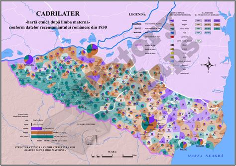 1930 Güney Dobruca haritası Romence dersleri ve kurs notları