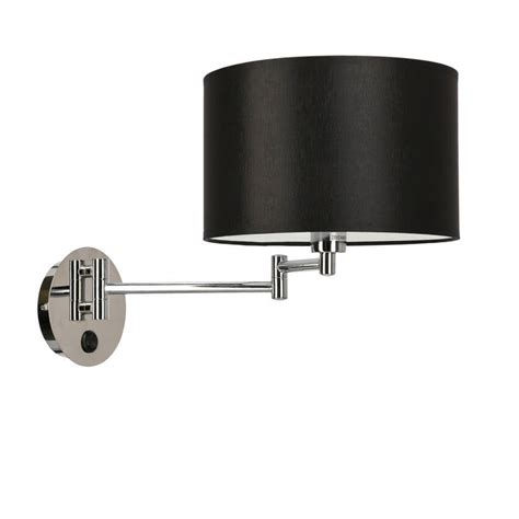 Alexia Lampa Kinkiet Chromowy 1X40W E14 Abażur Czarny LEDisON pl
