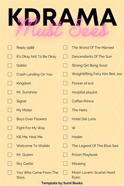 Kdrama Bucket List For Kdrama Addicts Only Track And Rate More Than