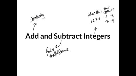 add and subtract integers youtube
