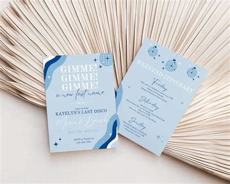 Mamma Mia Bachelorette Invitation Editable Invitation Dancing Queen