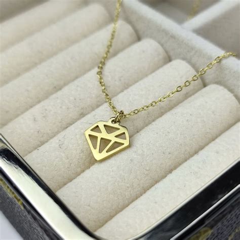 Naszyjnik Celebrytka Diament Stal ChirugicznaPinkDiamond