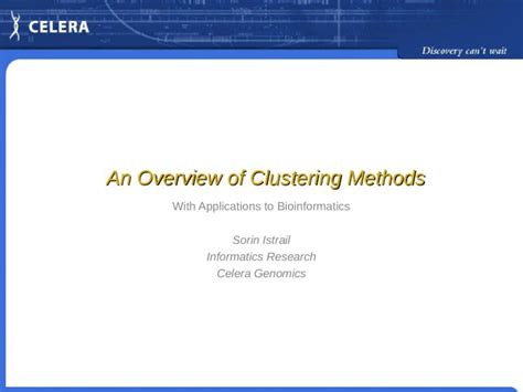 ppt an overview of clustering methods dokumen tips