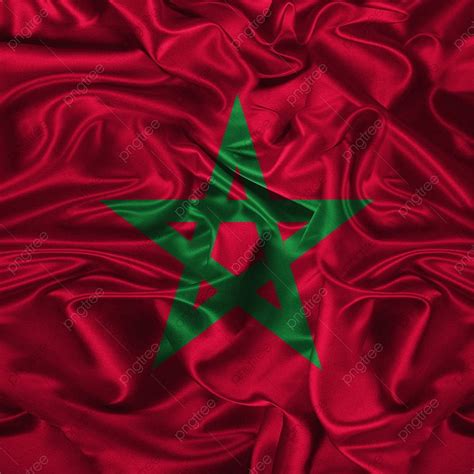Vector De Ilustración De Bandera De Marruecos Agitando Fibra 3D