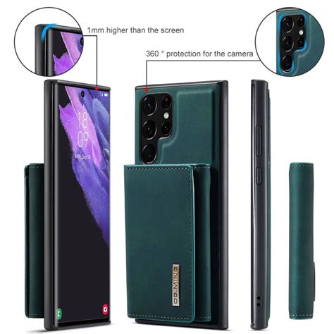 DG MING M1 2in1 Samsung Galaxy S23 Ultra deksel med en lommebok Grønt