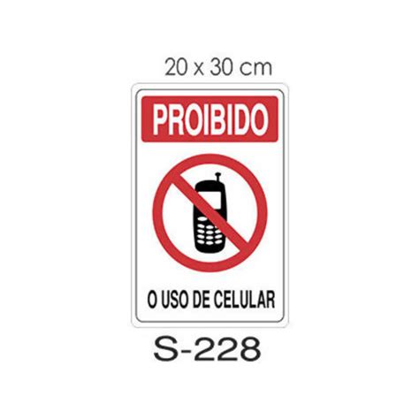 Placa de Sinalização Proibido Uso do Celular 20x30