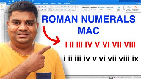 How To Insert Roman Numerals In Word Mac Youtube