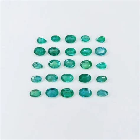 100 Natural Zambia Emerald 5x7mm Oval And Pears Faceted Cut And