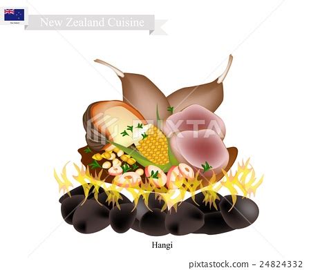 Hangi A Traditional New Zealand Maori Food Stock Illustration