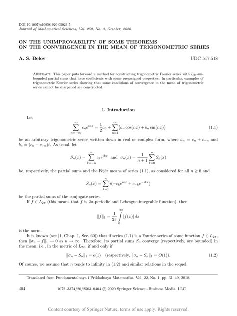 on the unimprovability of some theorems on the convergence in the mean of trigonometric series