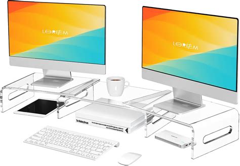 Amazon Zimilar Dual Monitor Stand Riser Acrylic Monitor Stand