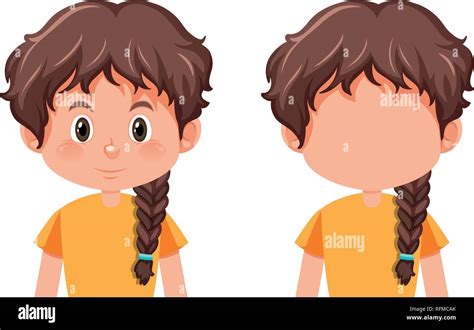 Una niña con trenzas peinado ilustración Imagen Vector de stock Alamy