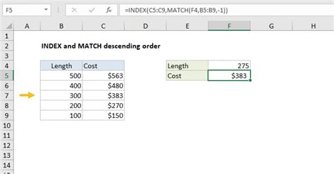 Index And Match Descending Order Excel Formula Exceljet