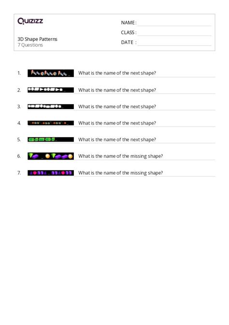 Shape Patterns Worksheets For St Class On Quizizz Free Printable