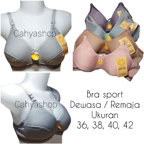 Jual Sport Bra Bh Wanita Perempuan Dewasa Tanpa Kawat Busa Tipis 34 36