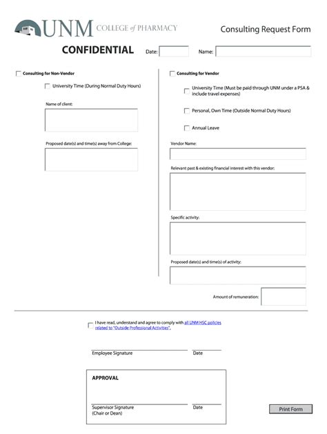 Fillable Online Hsc Unm Consulting Request Form HSC Fax Email Print