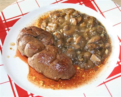 du rognon de veau grillé sauce madère aux champignons La recette