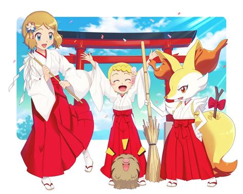 Serena Braixen Bonnie And Swinub Pokemon And More Drawn By