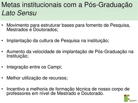 PPT O uso do Lato Sensu como nucleador da pesquisa e Pós Graduação
