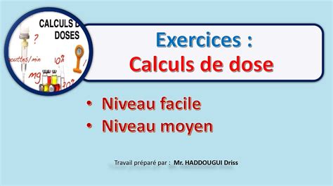Annales français Calculs de dose Exercices faciles moyens YouTube