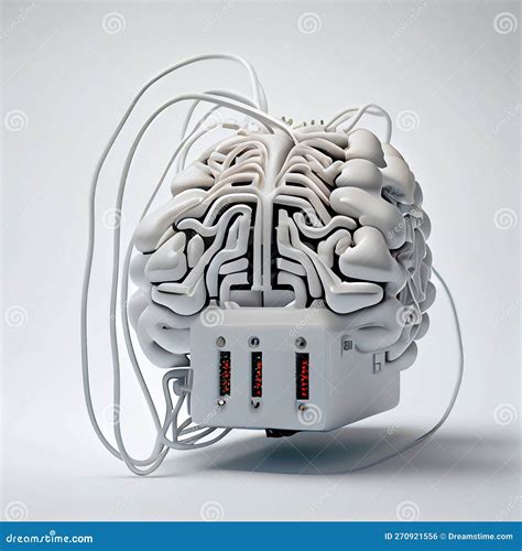 Concept Of Artificial Intelligence Human Brain Connected To Electronic