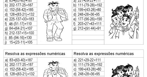 Expressões Numéricas 4 Ano Adição E Subtração REVOEDUCA