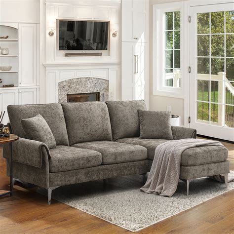 Grey Sofa Chaise Lounge Cabinets Matttroy