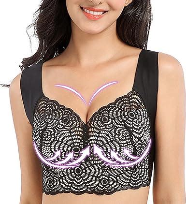 Vertvie Damen Sport BH Übergröße Nahtlose Push Up Ohne Bügel Spitze Bra