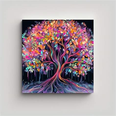Pintura Decorativa De Bellas Artes En Acuarela Árbol De Banyan En