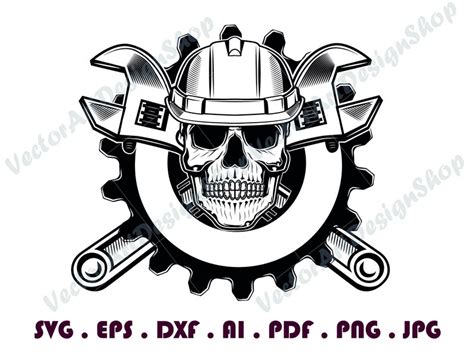 Plumber Skull Svg File 1 Plumber Svg Skull Svg Pipe Wrench Etsy