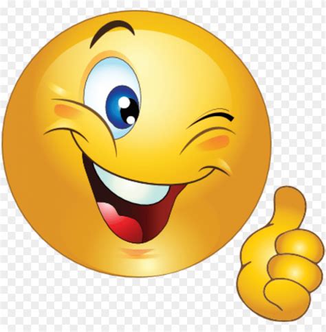 Thank You Thumbs Up Smiley Transparent Background PNG Image With