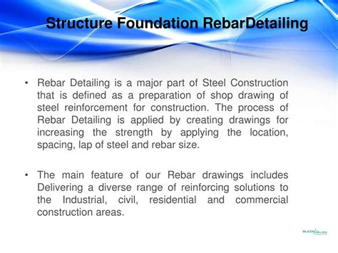 PPT Rebar Detailing Shop Drawing Services SiliconInfo PowerPoint