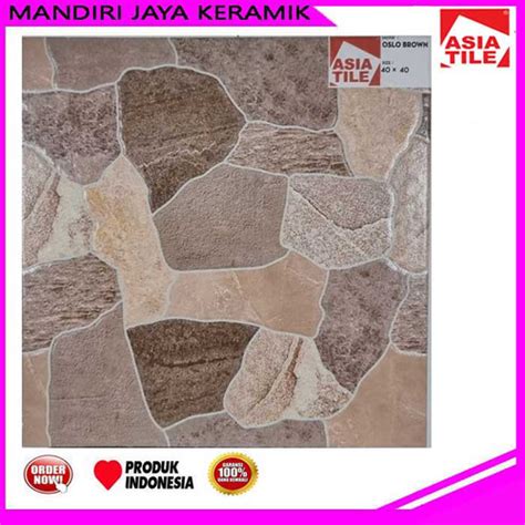Jual Keramik Lantai Asia Tile OSLO Series 40x40 Cm Kw1 BROWN Kota