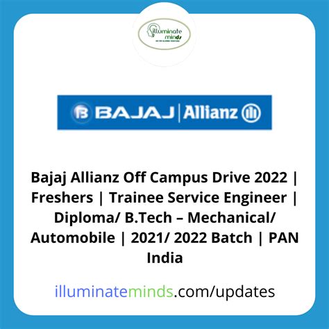 Bajaj Allianz Off Campus Drive 2022 Freshers Trainee Service