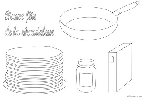 Coloriage chandeleur avec des crêpes à imprimer et colorier