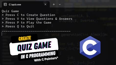 create quiz game in c programming with pointers youtube